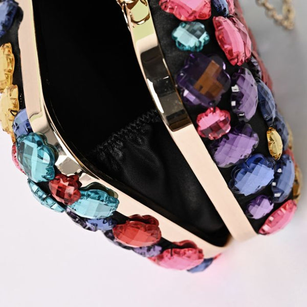 Black Crystal Clutch Bag - Aftershock London