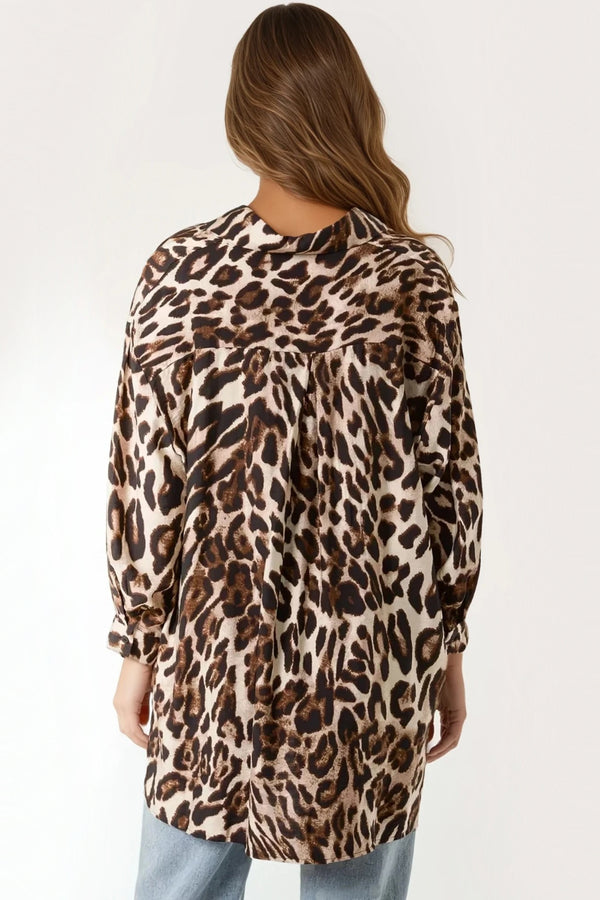Leopard Print Oversized Shirt - Aftershock London