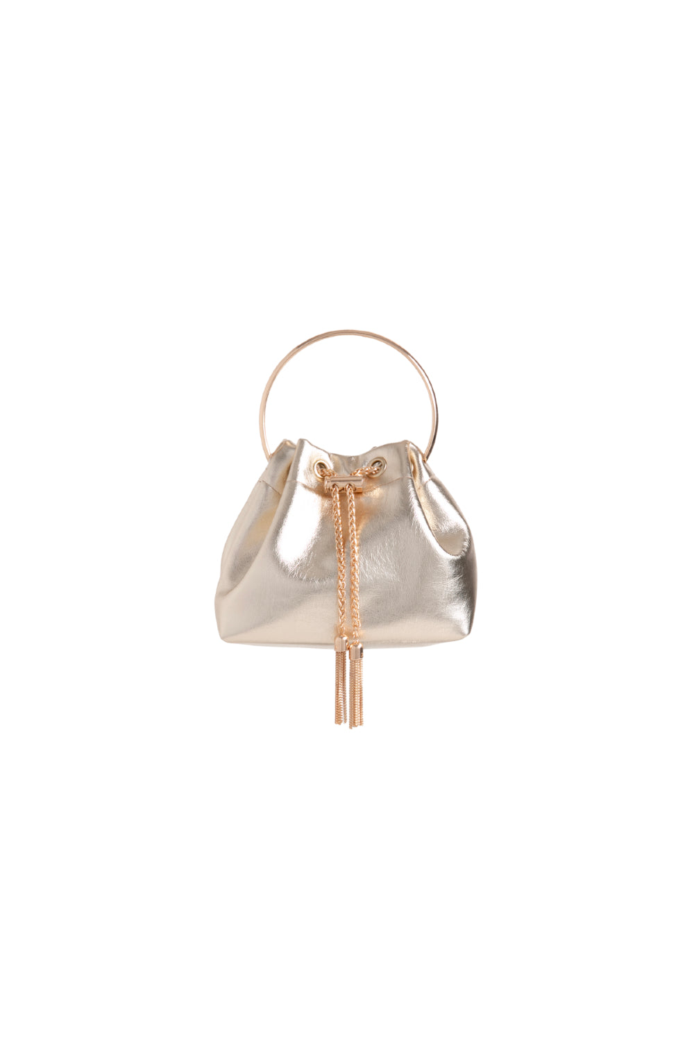 Gold Top Handle Leather Look Bag - Aftershock London