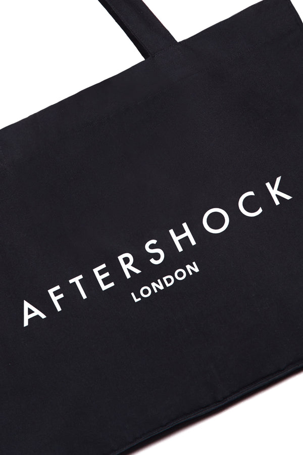 Black Logo Canvas Tote Bag - Aftershock London