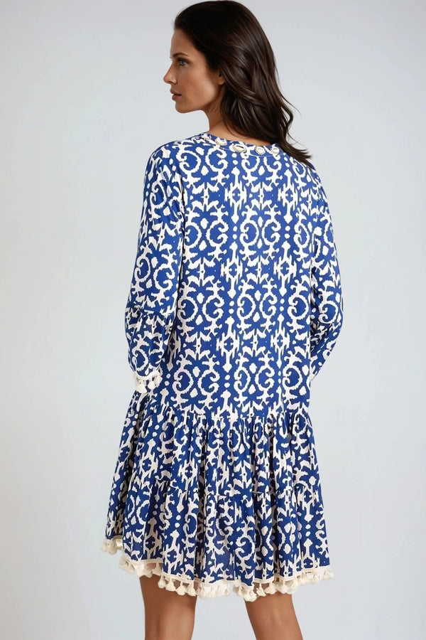 Blue Beach Smock Mini Dress - Aftershock London